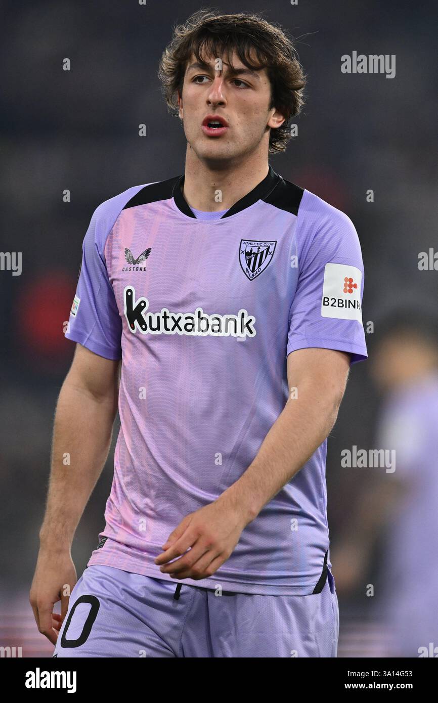 Rom, Italien. März 2025. Unai Gomez vom Athletic Club de Bilbao nimmt ...