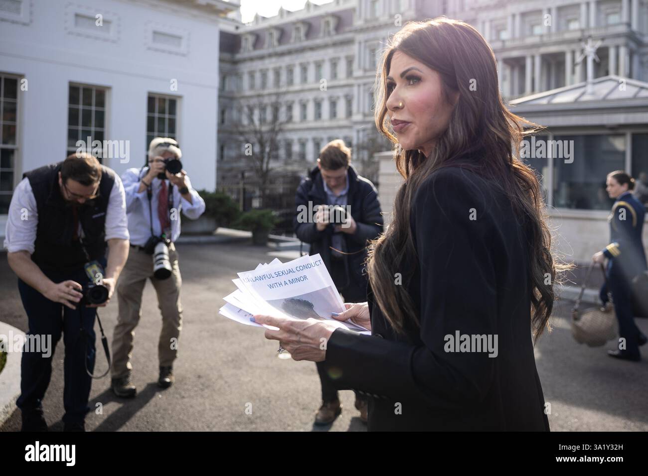Washington, Usa. März 2025. Die Heimatschutzministerin Kristi Noem wird ...