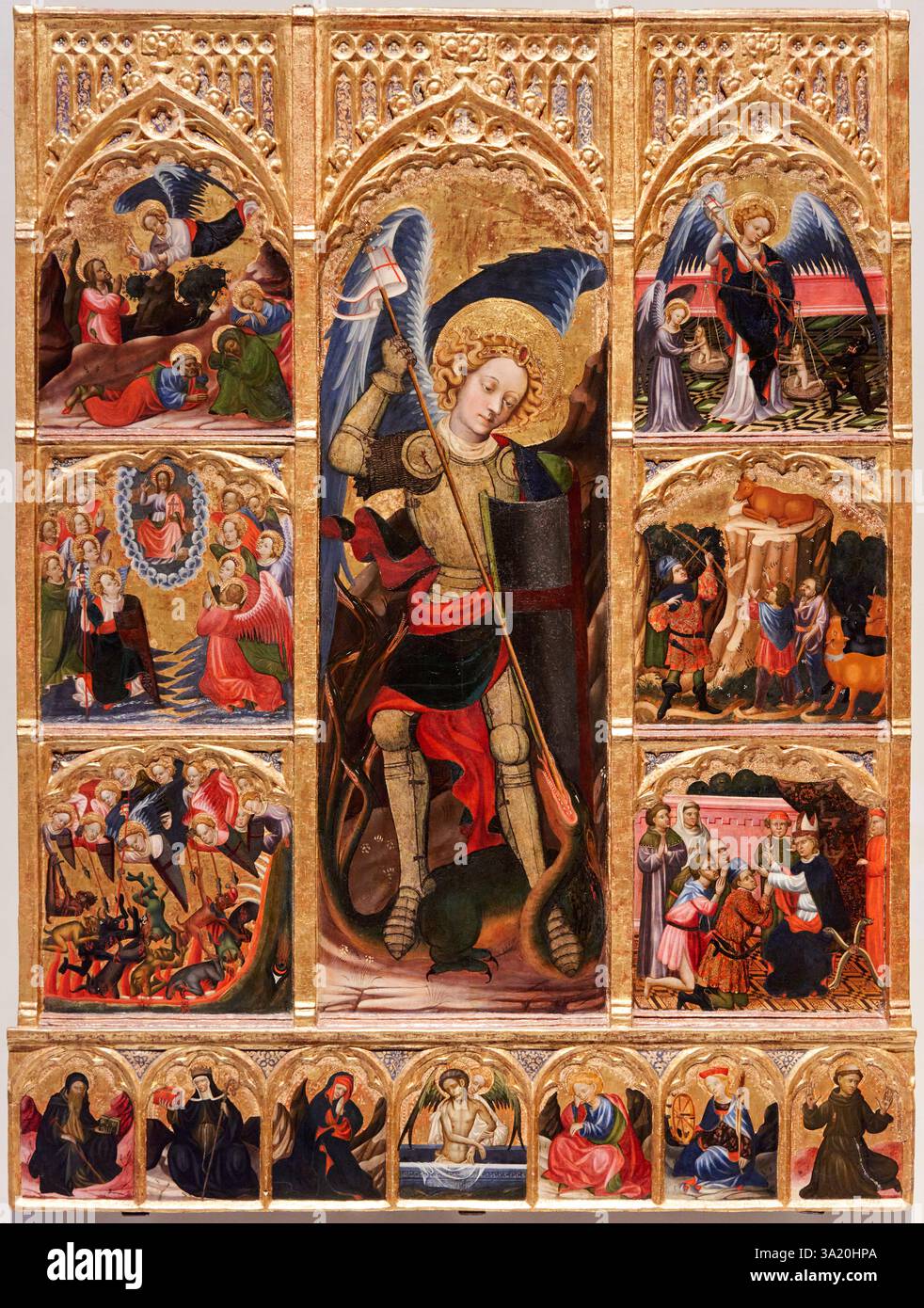 Retablo de San Miguel Arcángel, Principios del siglo XV, Temple y oro ...