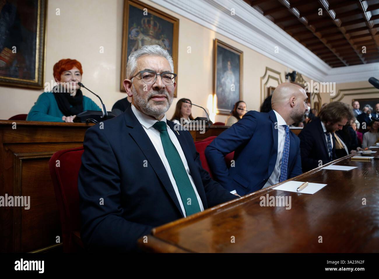 The new mayor of Lugo, Miguel Fernandez, during the inauguration as ...