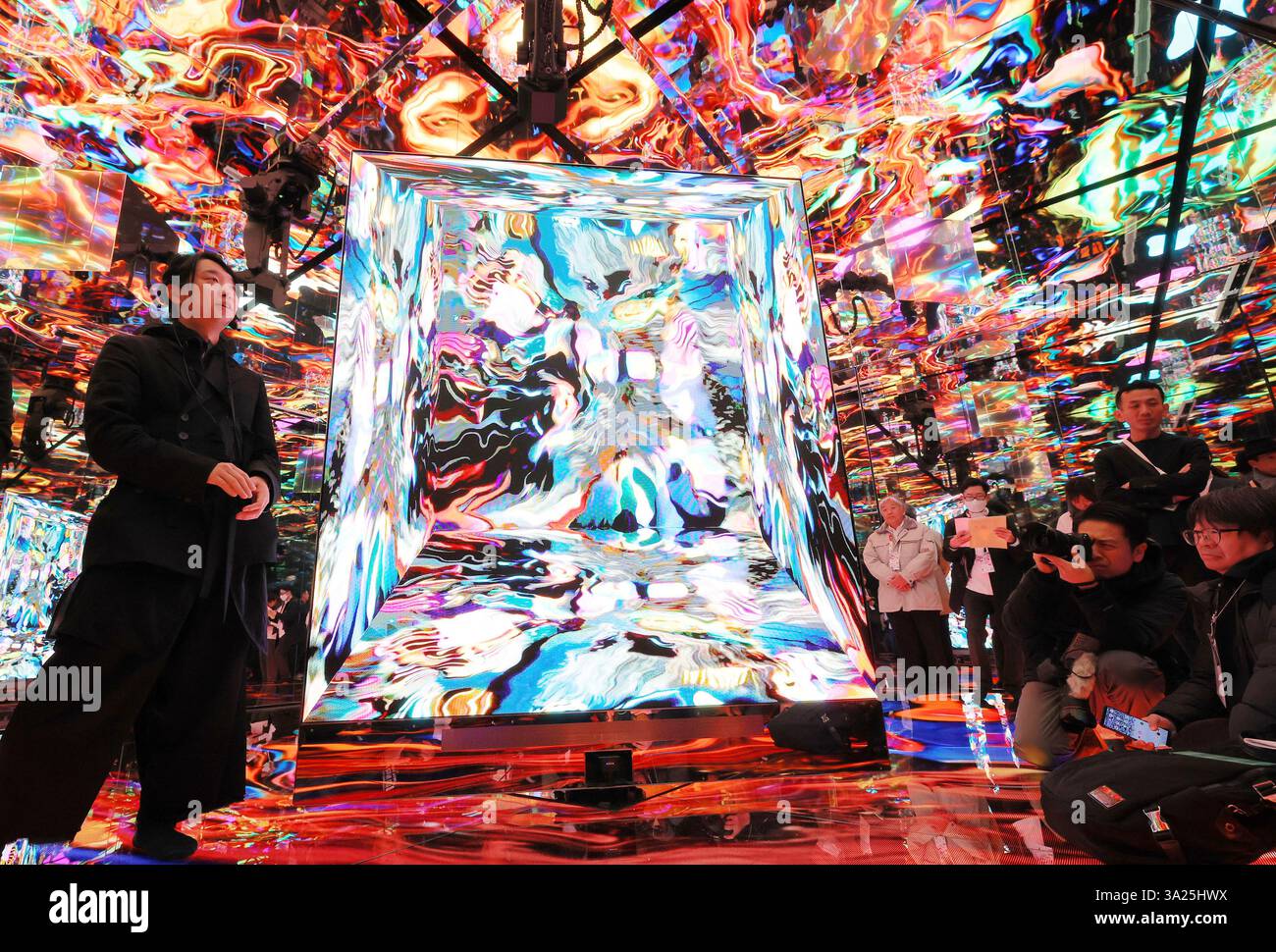 A photo shows the pavilion "null2" (mull null) of Expo 2025 designed by Japanese academic and ...