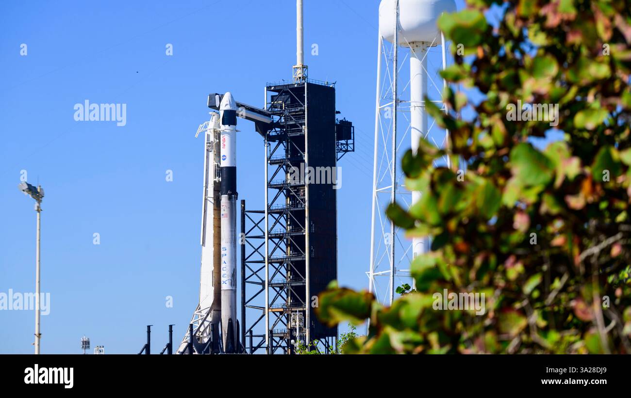 Merritt Island, Florida, USA. März 2025. Eine SpaceX Falcon 9-Rakete ...