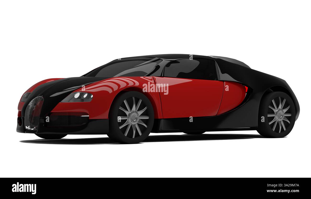 Izmir, Türkei - 12. März 2025: Schwarz-rotes Bugatti-Foto mit linksem ...