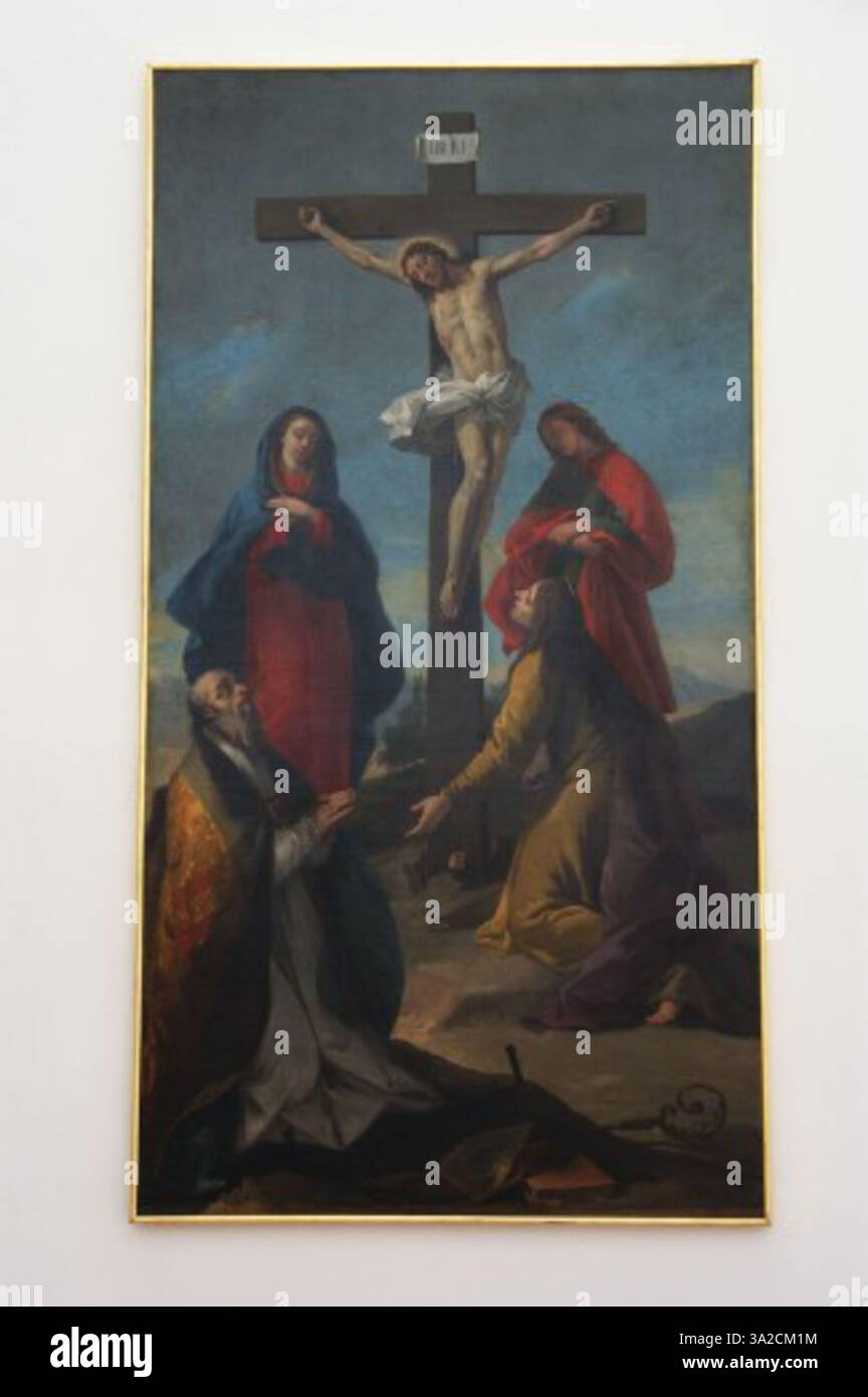 Giovanni Battista Tiepolos Gemälde von 1730-1732, Kreuzigung mit der Madonna und dem Heiligen ...