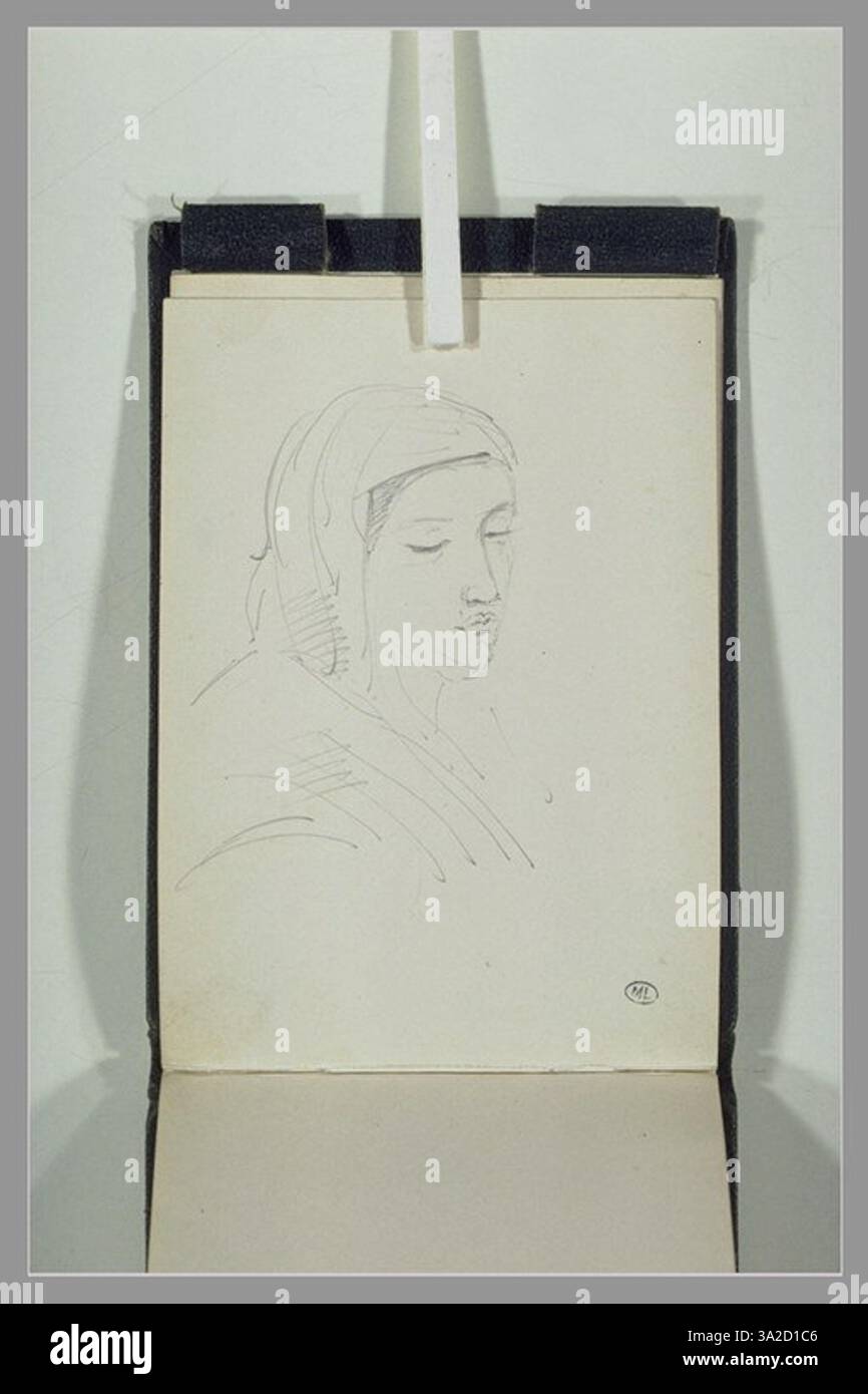 RF 26069, 21 von Théodore Chassériau zeigt eine menschliche Figur mit ...