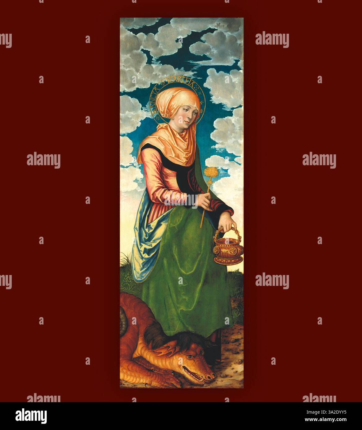 Die linke Mitteltafel des Magdalena-Altars von Lucas Cranach dem Älteren zeigt die heilige ...