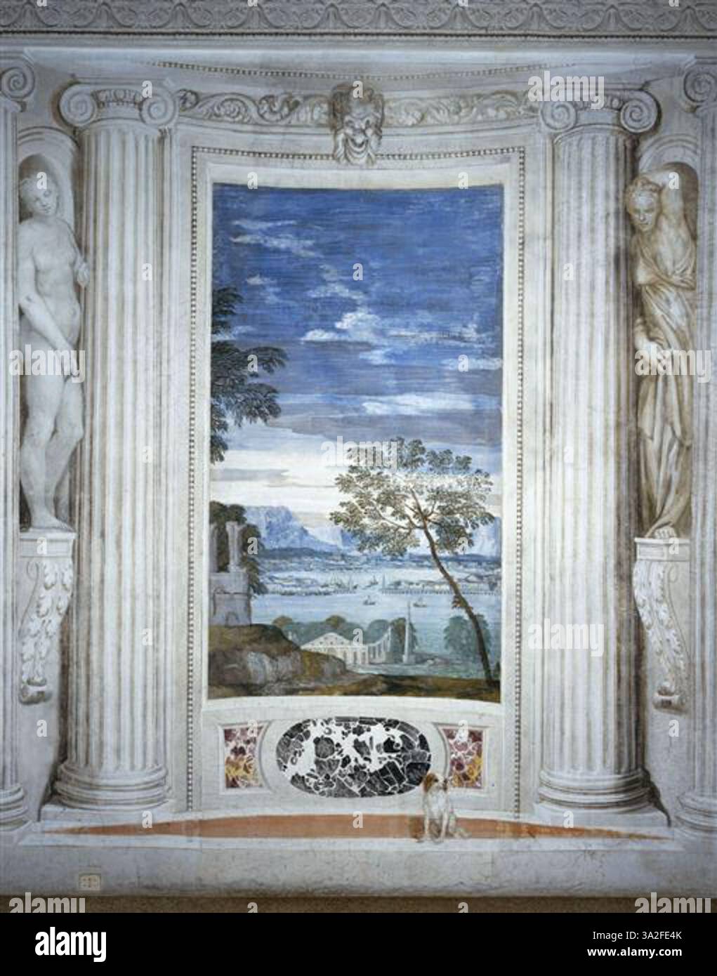 „Landscape and Dog“ von Paolo Veronese bietet eine ruhige Outdoor-Szene ...