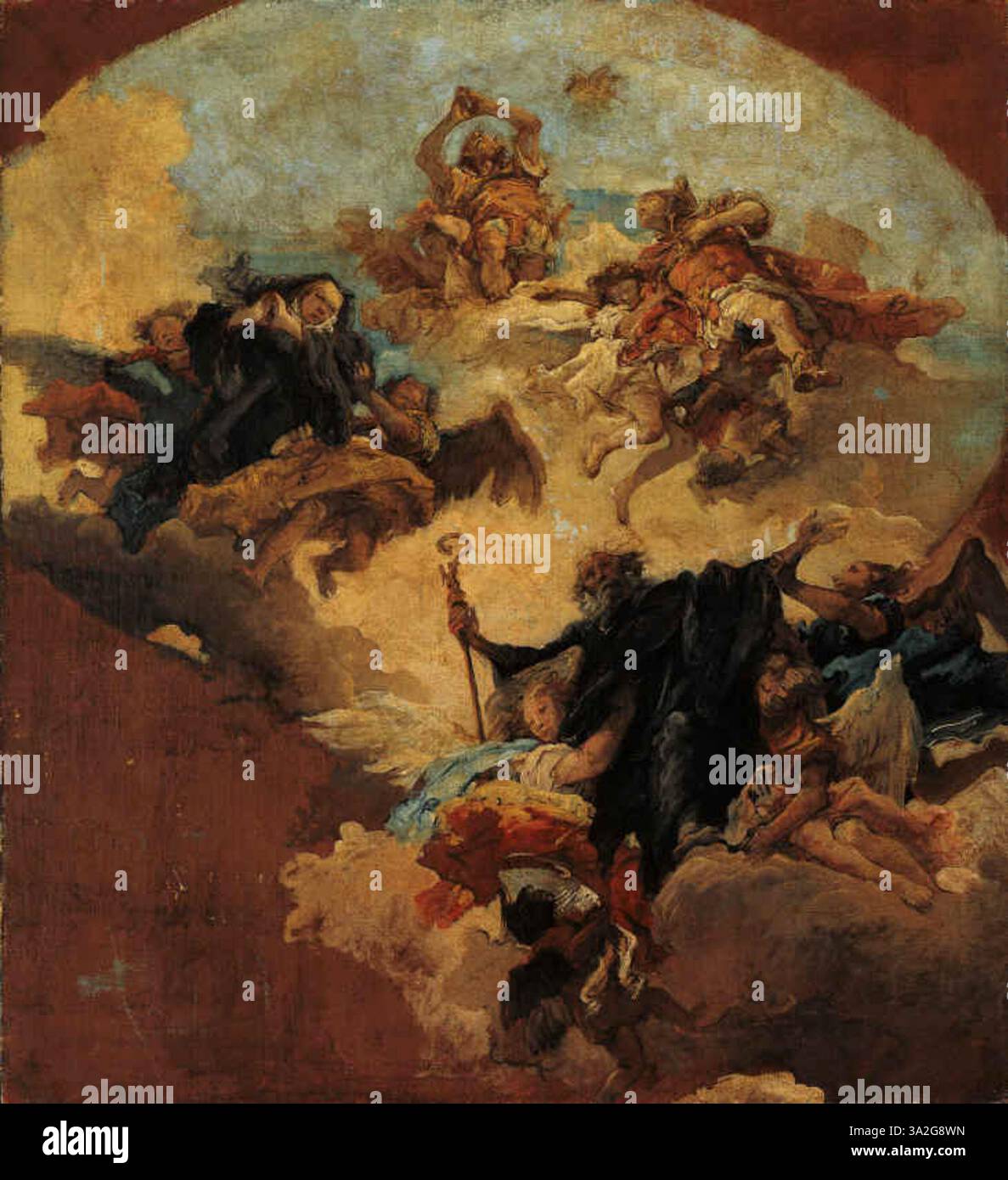 „Die Verherrlichung der Heiligen Faustinus und Jovita“ von Giovanni Battista Tiepolo zeigt die ...