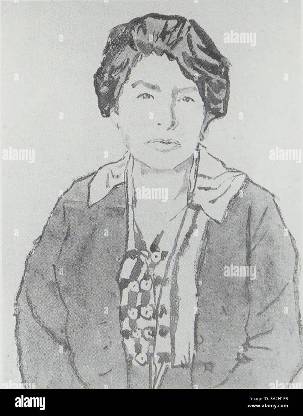 Dieses Gemälde von Gwen John zeigt eine sitzende Figur in sanften Tönen ...