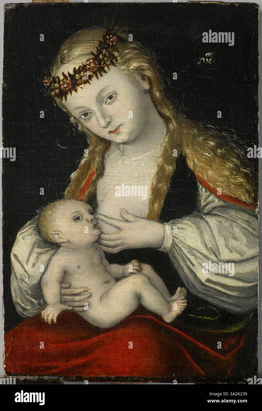 Das Gemälde „Jungfrau und Kind“ von Lucas Cranach dem Älteren betont die mütterliche Bindung ...
