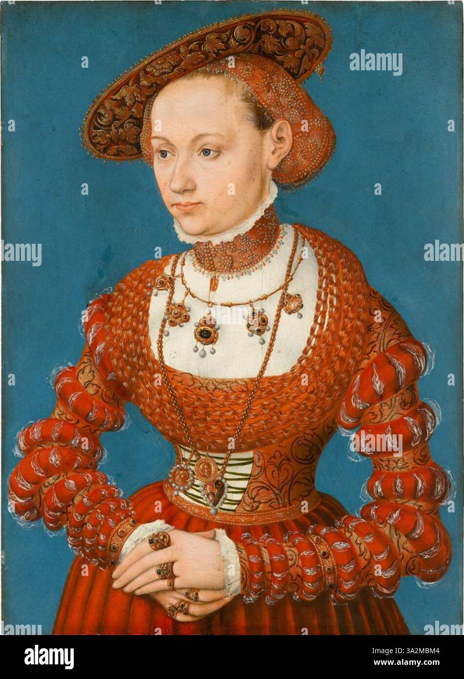 Dieses Porträt von Lucas Cranach dem Älteren zeigt Agnes von Hayn, ein ...