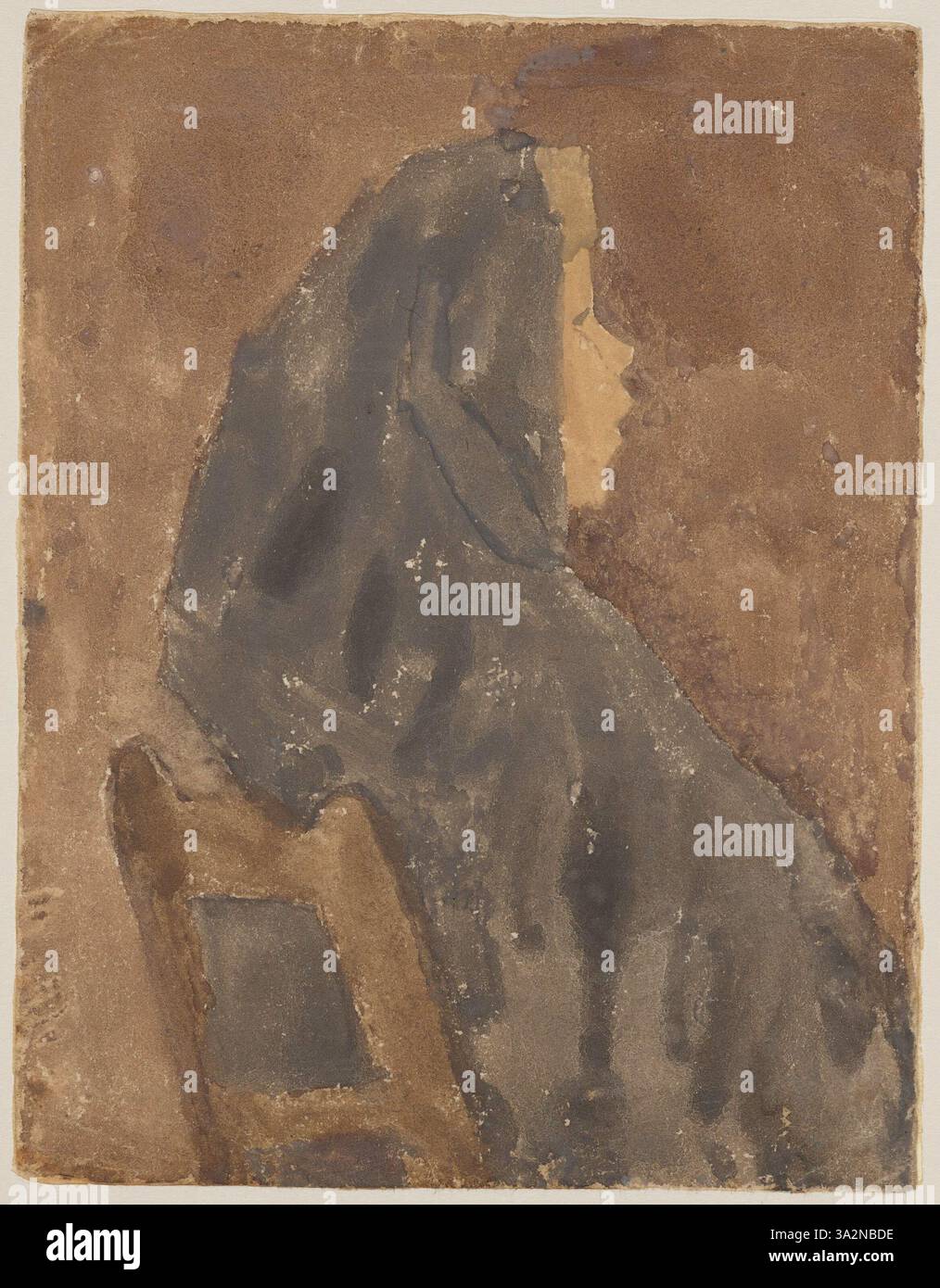 Dieses Porträt von Gwen John zeigt eine sitzende Dame in einer Kirche ...