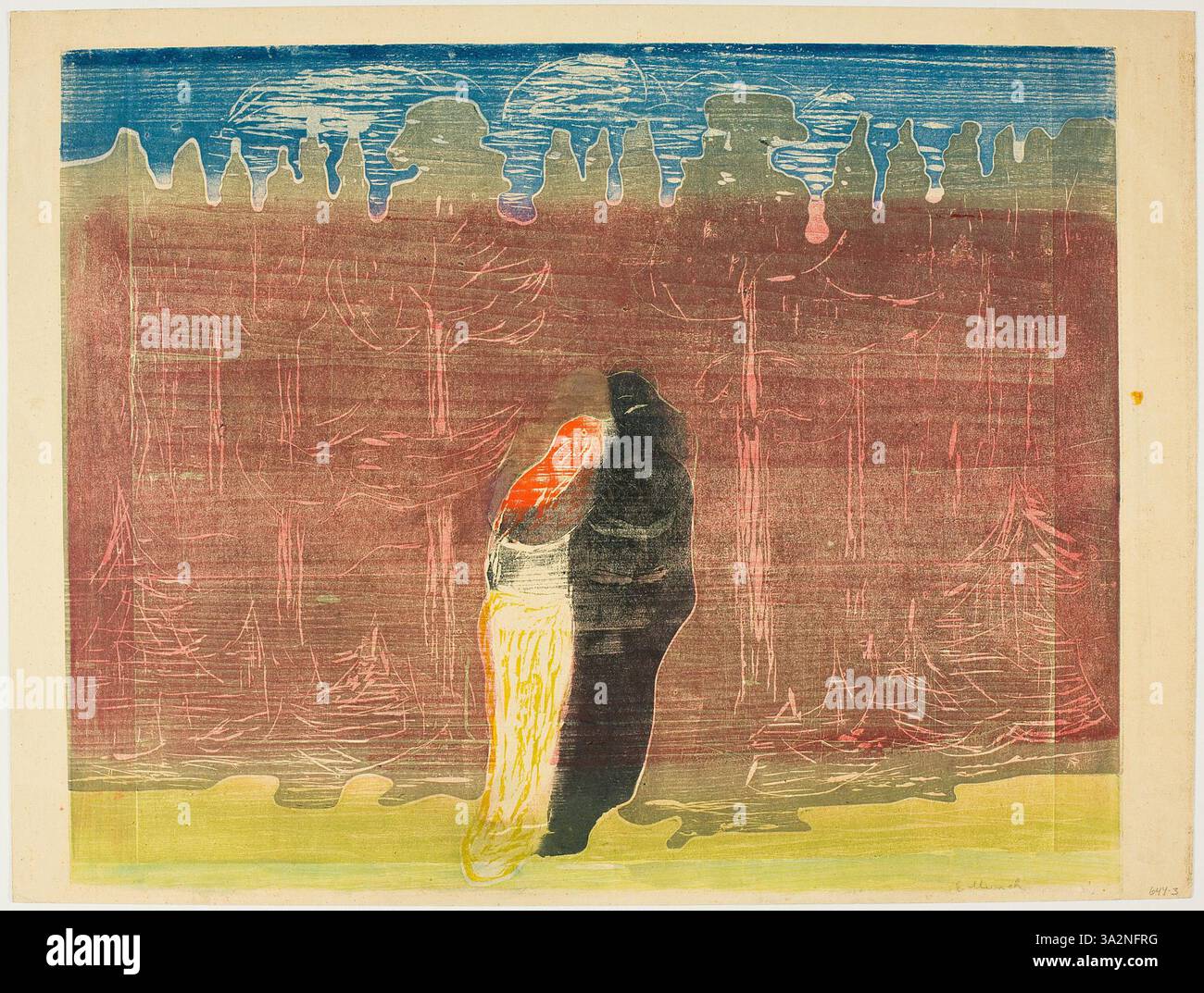 „Towards the Forest II“ von Edvard Munch zeigt eine Figur, die in ...