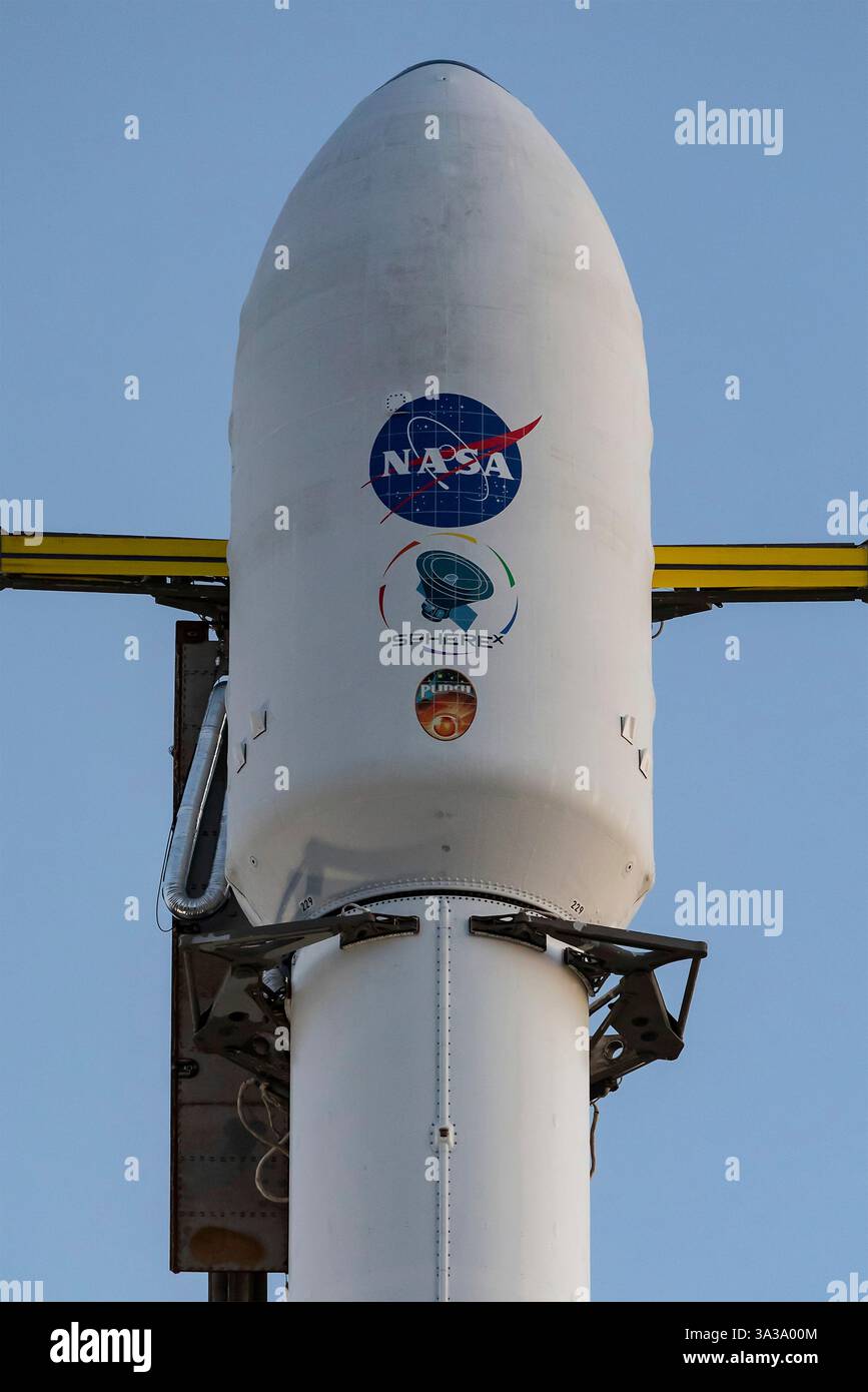 Lompoc, Vereinigte Staaten von Amerika. März 2025. Eine SpaceX Falcon 9 ...