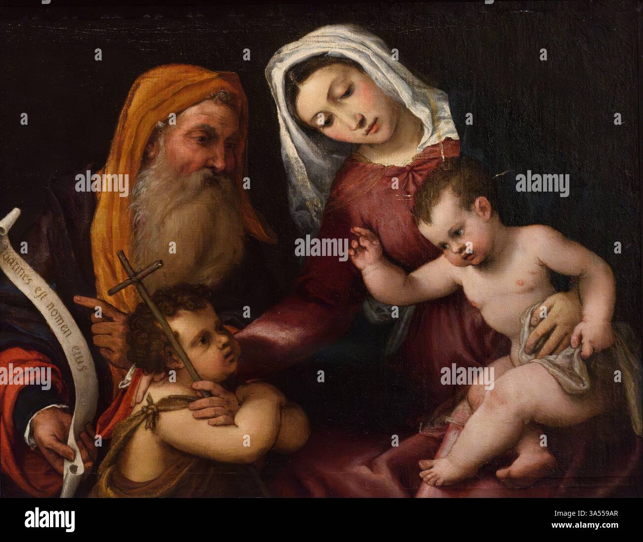 Lorenzo Lotto (1480–1556), die Jungfrau und das Kind mit dem Heiligen Johannes dem Täufer und ...