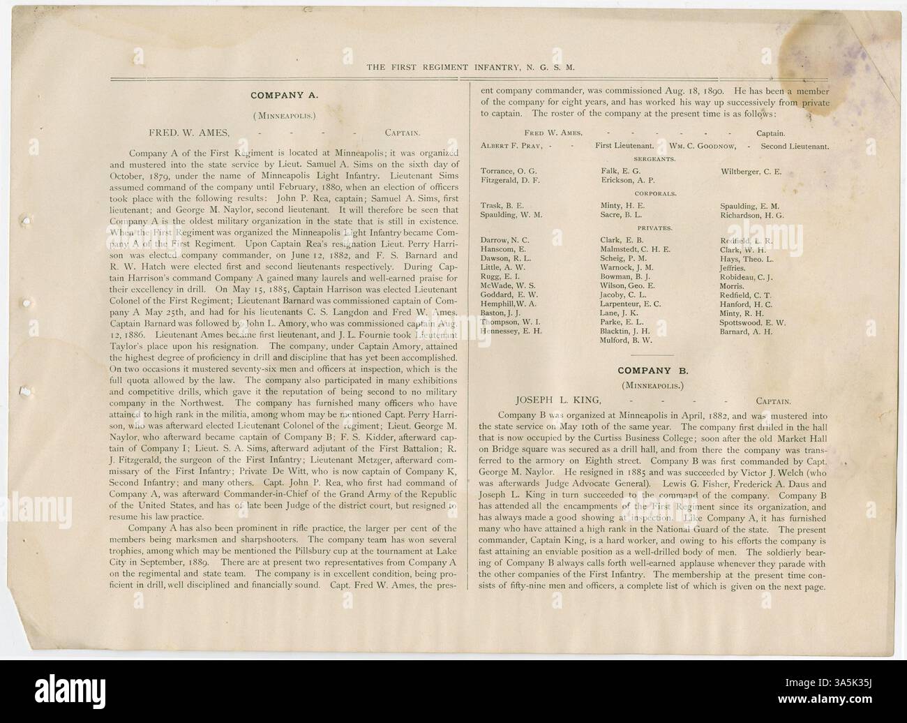 Eine detaillierte Darstellung der First Regiment Infantry, der ...