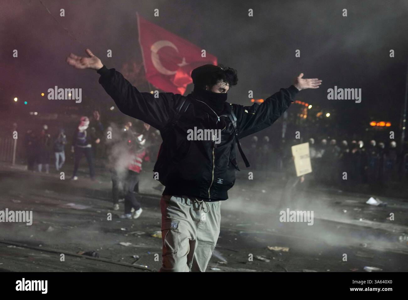 Riot police fire tear gas pellets to disperse protesters in Istanbul ...