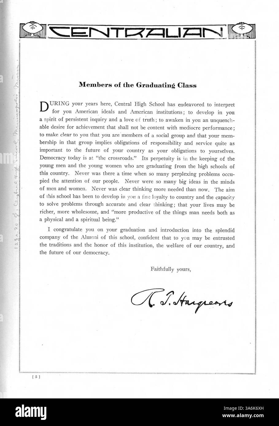 Das Centralian Jahrbuch 1920 der Central High School zeigt Schüler ...