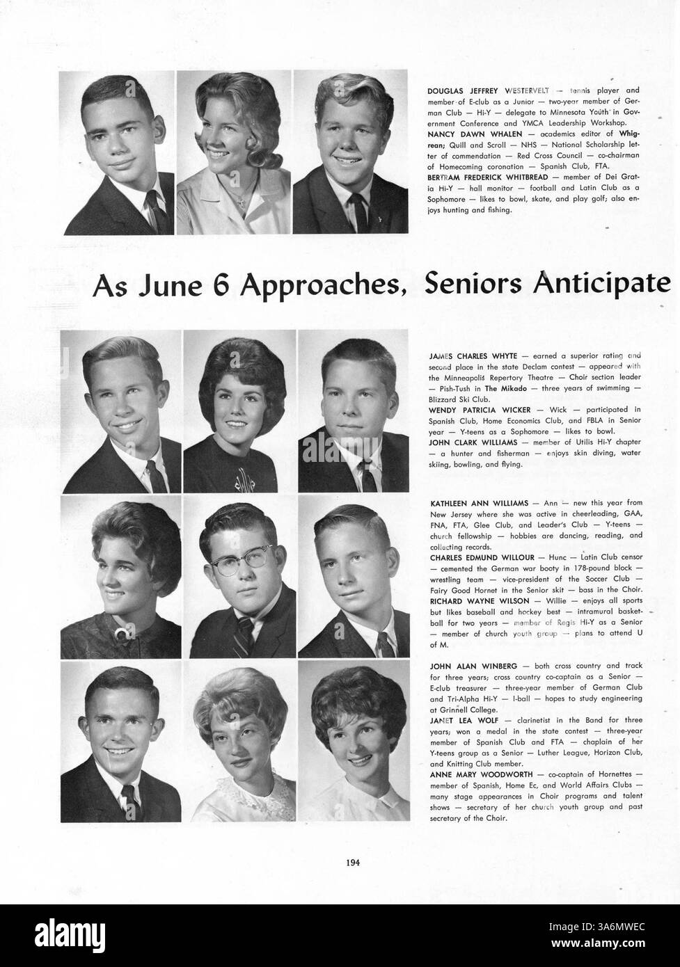 Die Ausgabe 1963 des Whigrean Yearbook der Edina-Morningside High School dokumentiert die ...