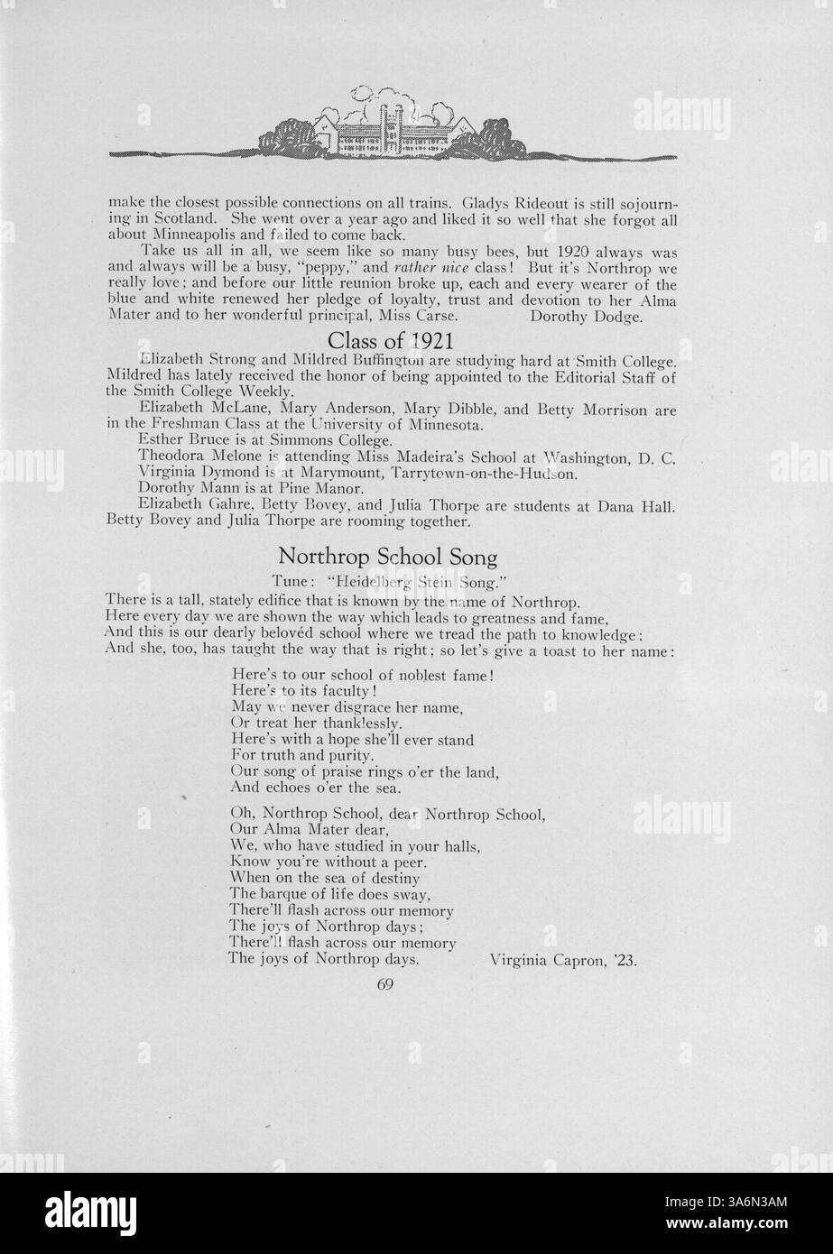 Die Ausgabe 1922 des Jahrbuchs Tatler, Northrop Collegiate, behandelt das Studentenleben ...