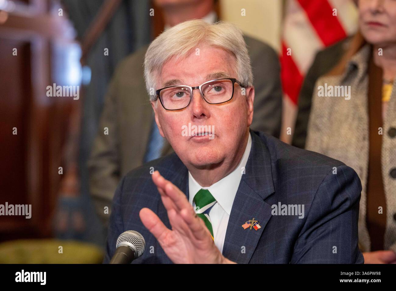 Austin Texas USA, 25. März 2025: Die politischen Führer von Texas ...