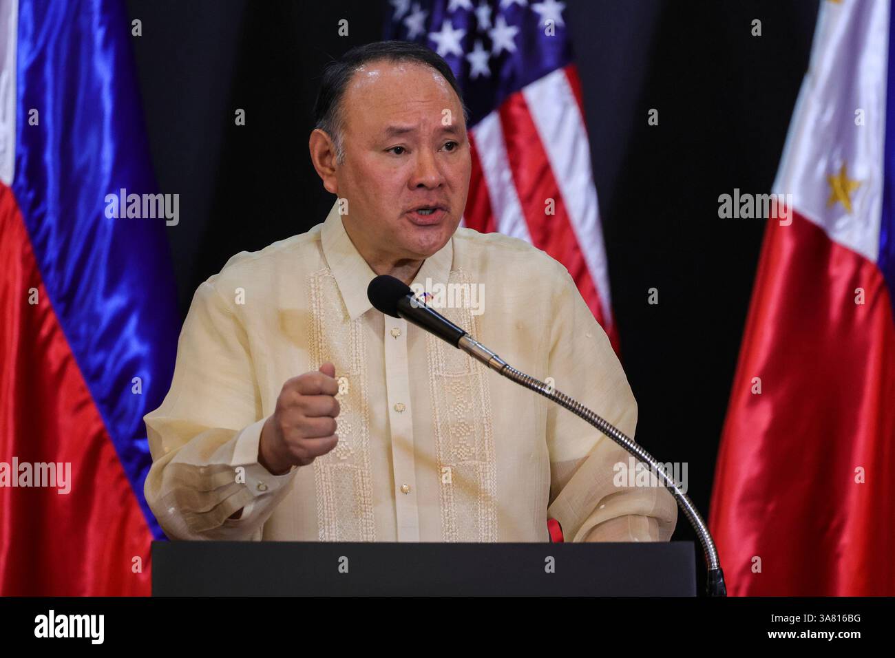 Philippine Secretary of Defense Gilberto Teodoro holds a joint press ...