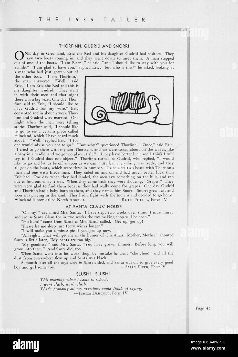 Diese Ausgabe des Jahrbuchs „Tatler“ 1935 zeigt die Beteiligung von Schülern, akademische ...