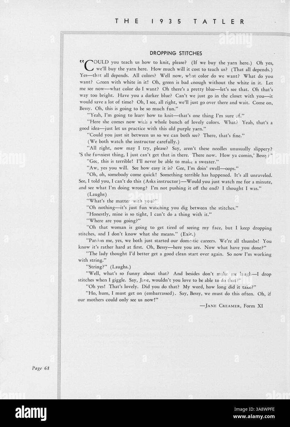 Das Jahrbuch „Tatler“ von 1935 vom Northrop Collegiate dokumentiert die akademischen und ...