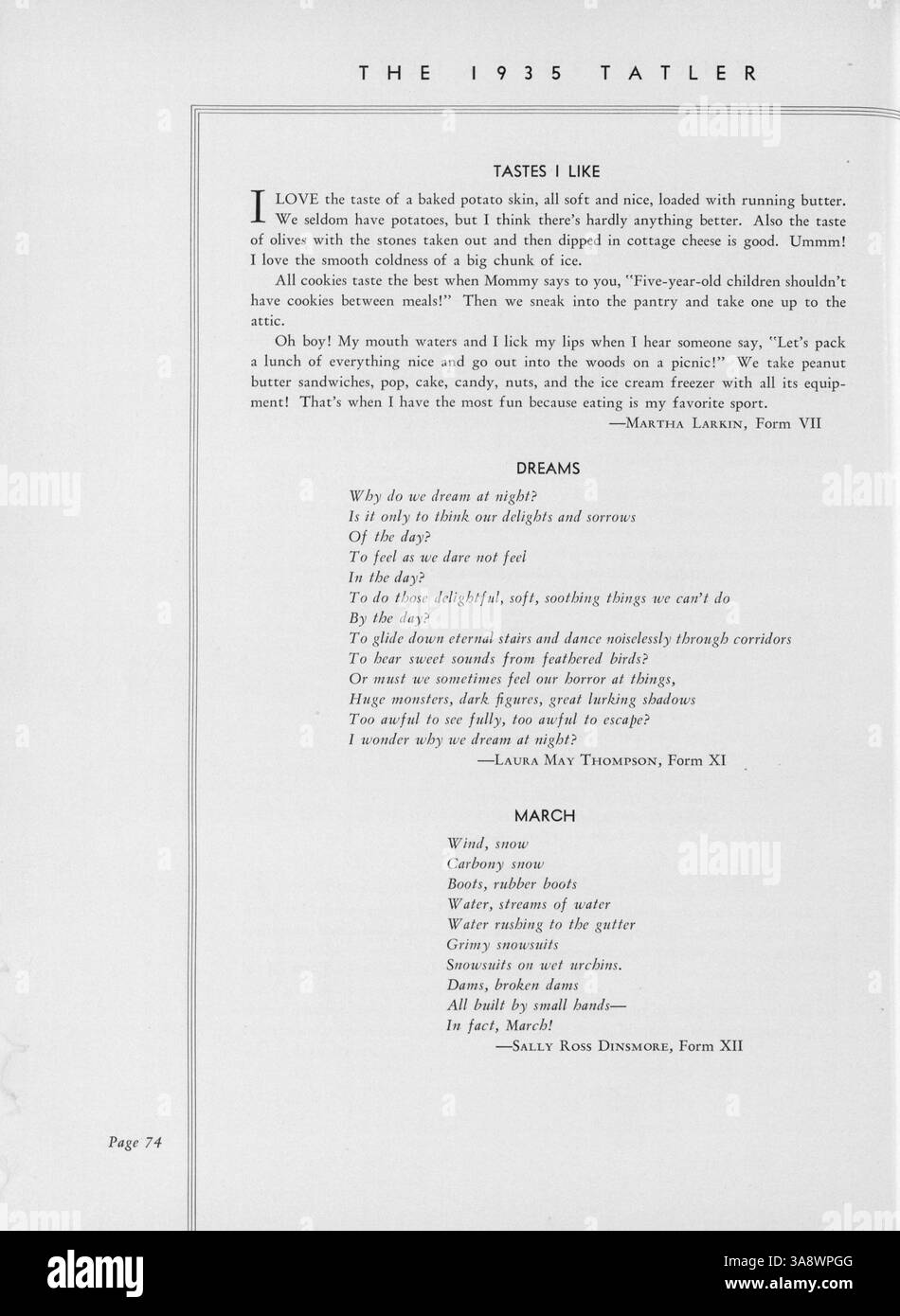 Diese Ausgabe des Jahrbuchs „Tatler“ von Northrop Collegiate aus dem Jahr 1935 zeigt Schüler ...