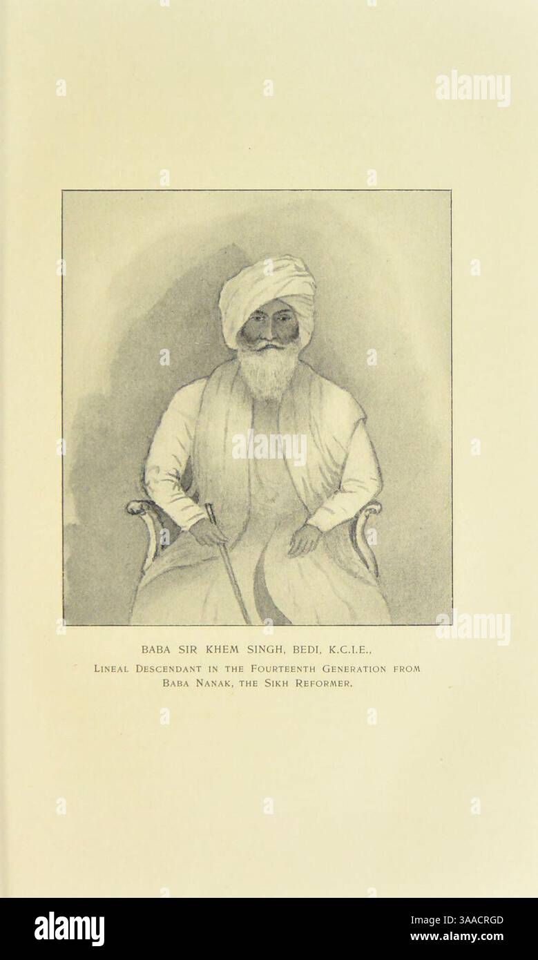 Abbildung mit dem Titel „Baba Sir Khem Singh, Bedi, K.C.I.E., lineare ...