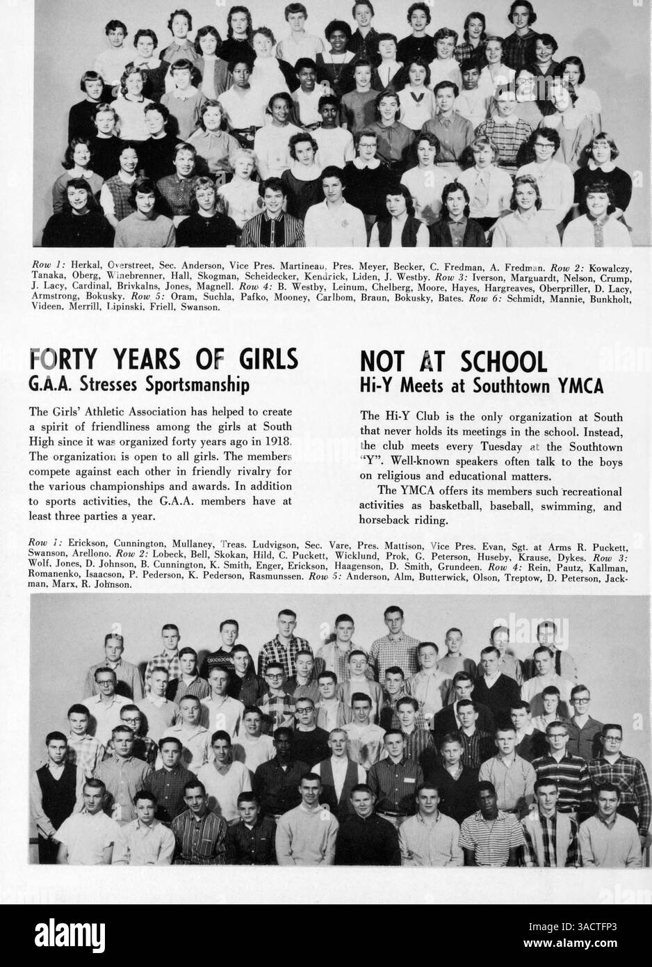 Diese Ausgabe des Jahrbuchs „Tiger“ von der South High School aus dem Jahr 1958 beleuchtet das ...