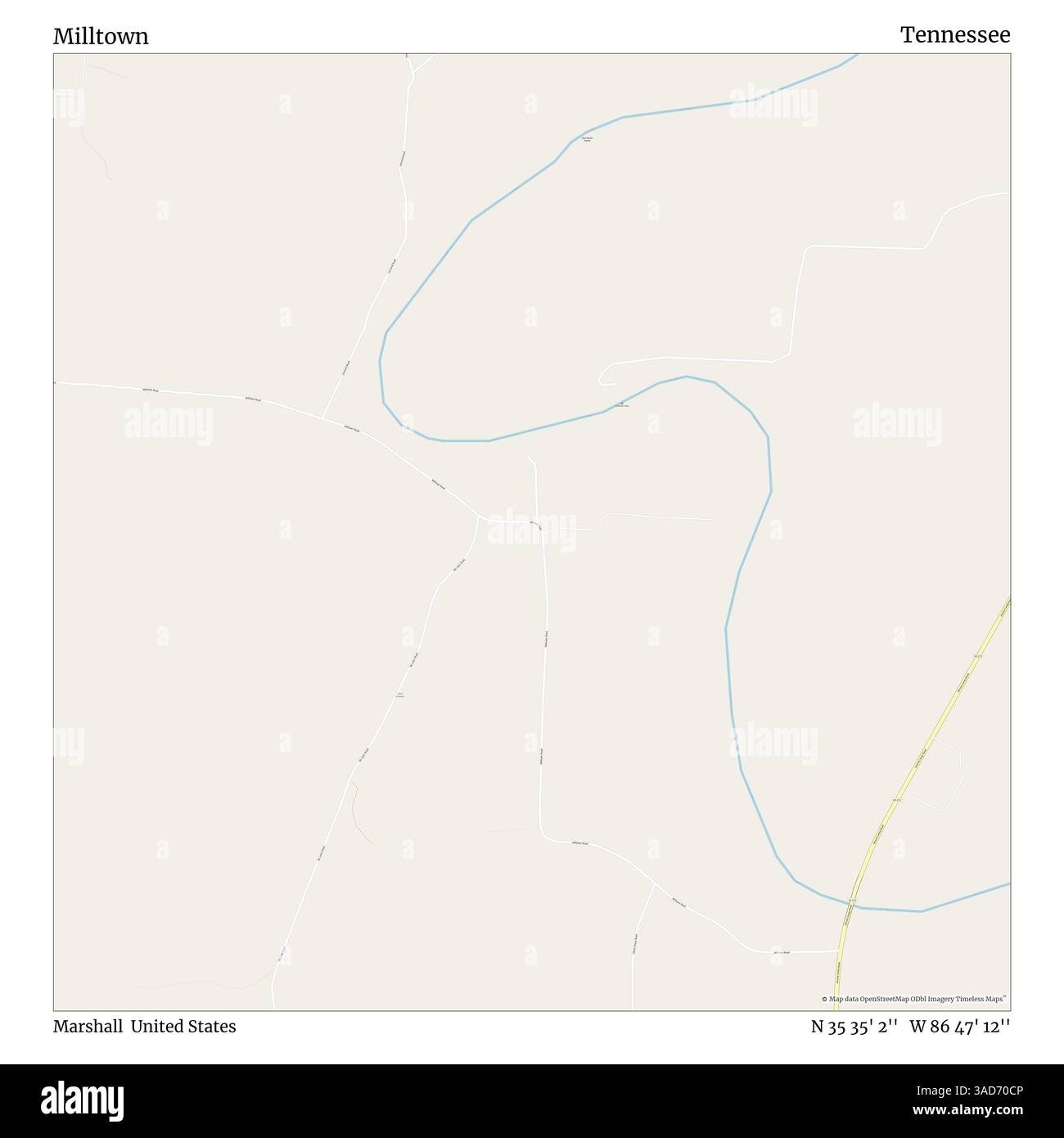Milltown, Marshall, USA, Tennessee, N 35 35' 2'', W 86 47' 12'', Karte ...