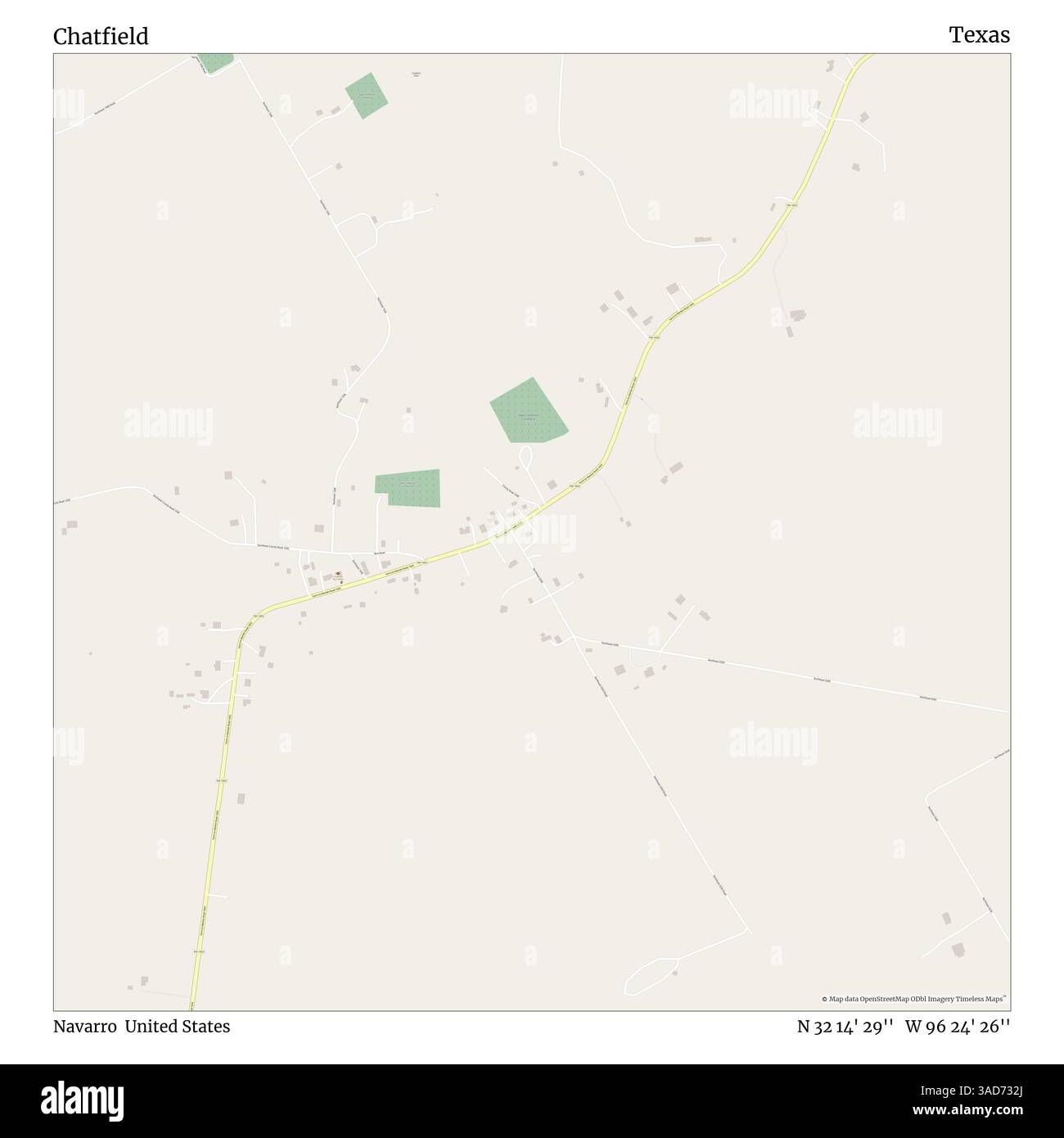 Chatfield, Navarro, USA, Texas, N 32 14' 29''', W 96 24' 26''', Karte ...