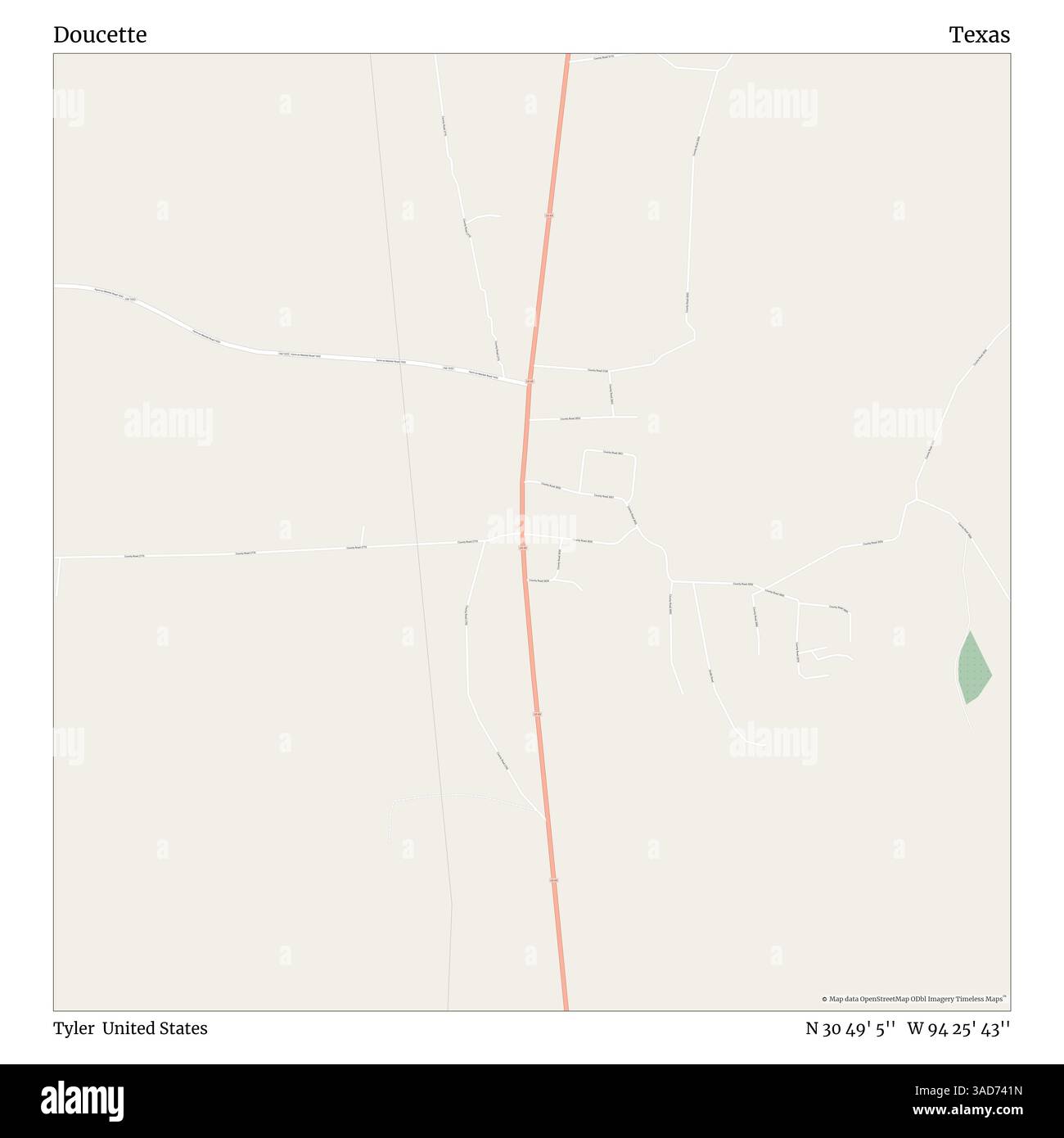 Doucette, Tyler, USA, Texas, N 30 49' 5''', W 94 25' 43''', Karte ...