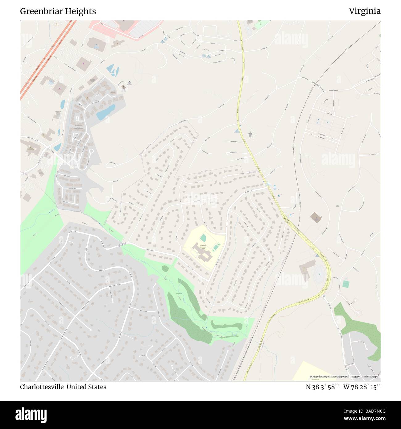 Greenbriar Heights, Charlottesville, USA, Virginia, N 38 3' 58'', W 78 ...