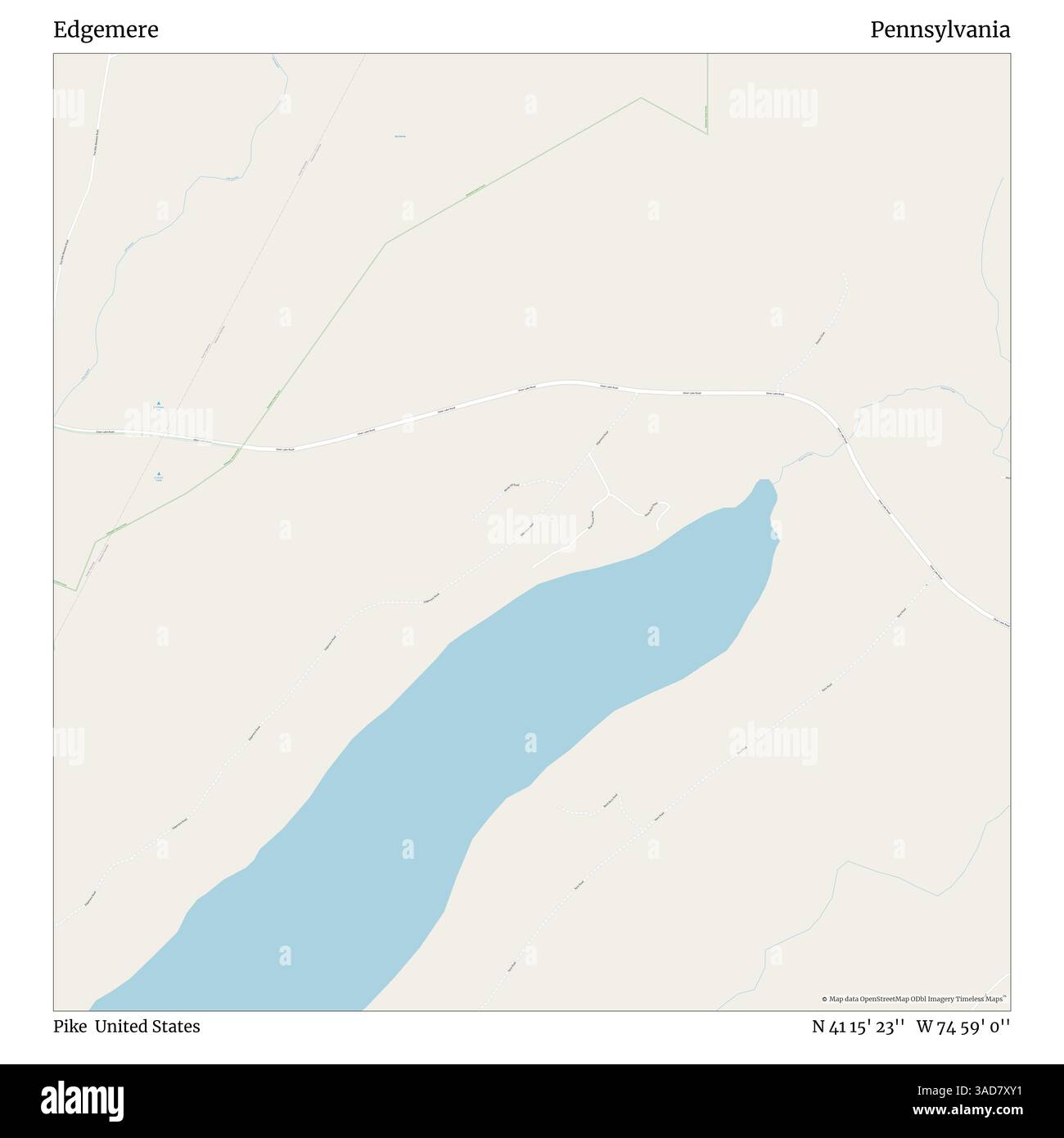Edgemere, Pike, USA, Pennsylvania, N 41 15' 23'', W 74 59' 0'', Karte ...