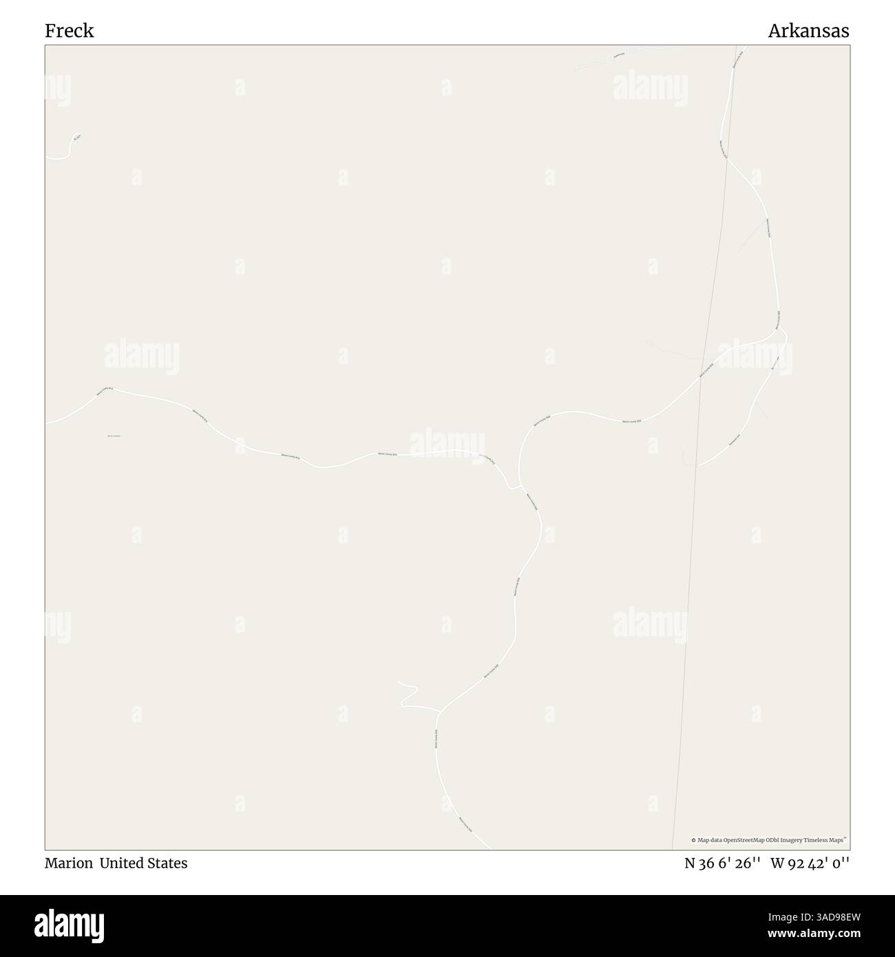 Freck, Marion, USA, Arkansas, N 36 6' 26'', W 92 42' 0''', Karte ...