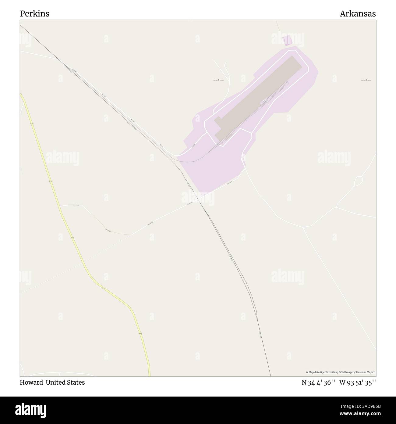 Perkins, Howard, USA, Arkansas, N 34 4' 36'', W 93 51' 35''', Karte ...