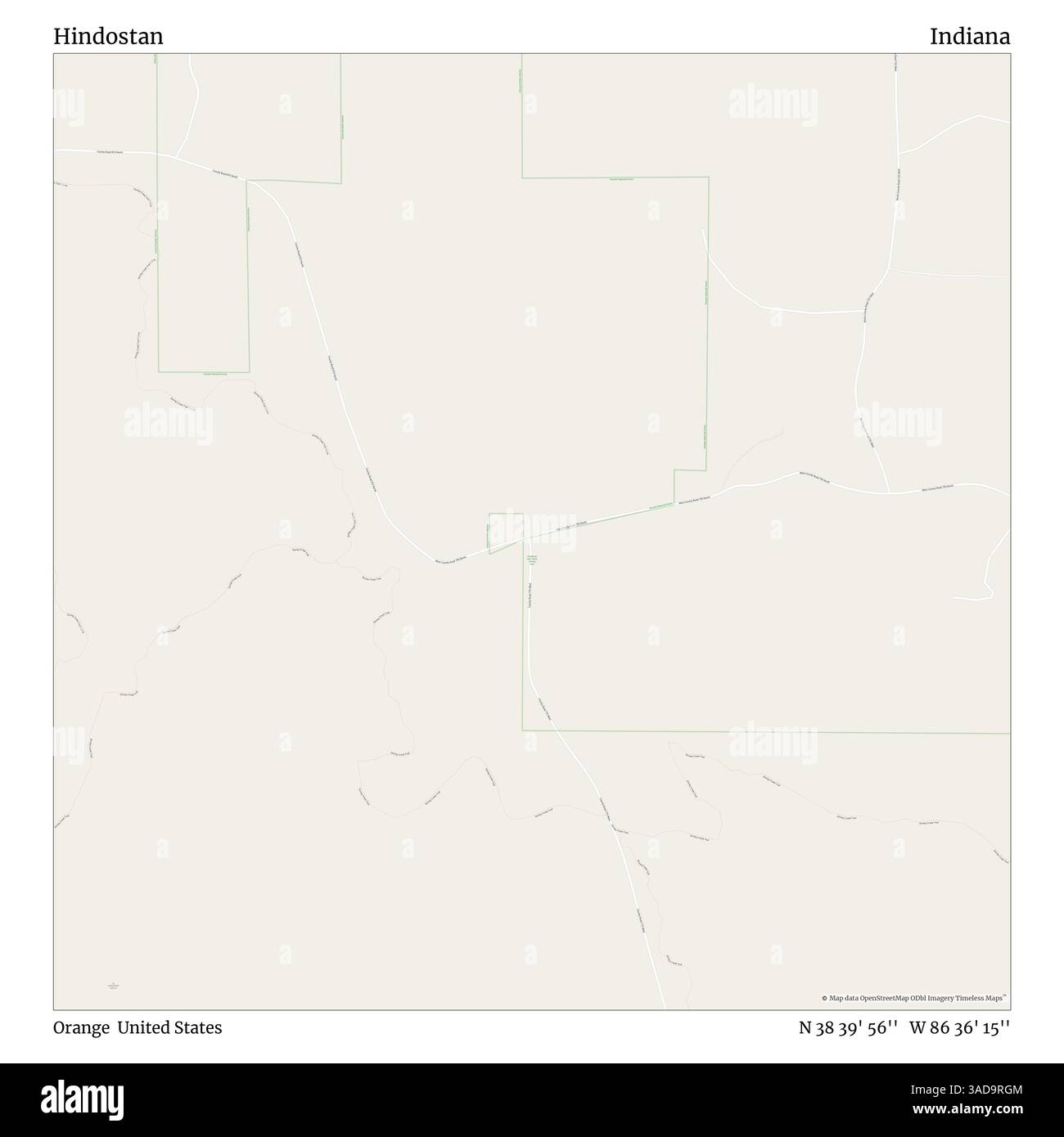 Hindostan, Orange, USA, Indiana, N 38 39' 56''', W 86 36' 15''', Karte ...