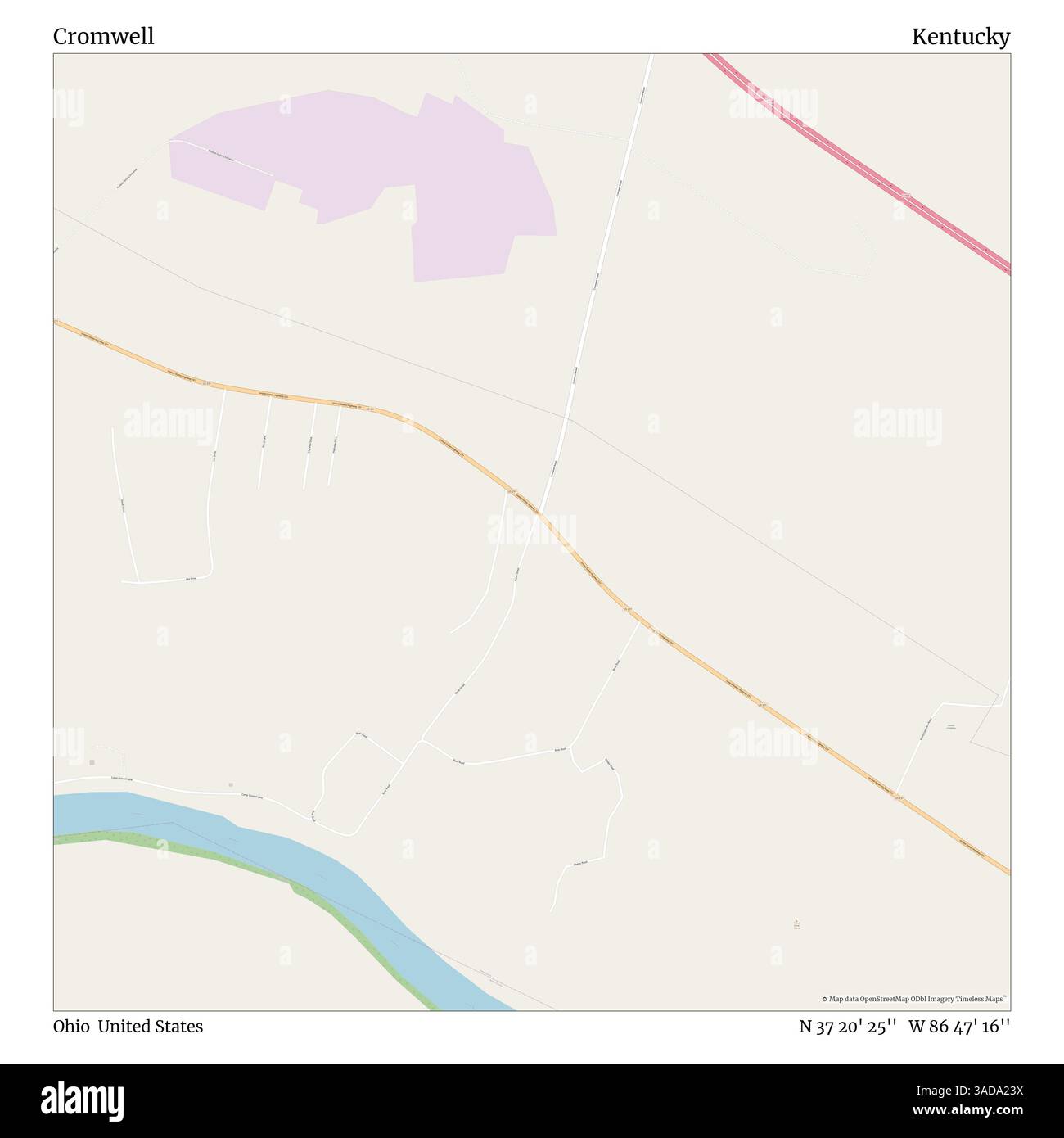 Cromwell, Ohio, USA, Kentucky, N 37 20' 25''', W 86 47' 16''', Karte ...