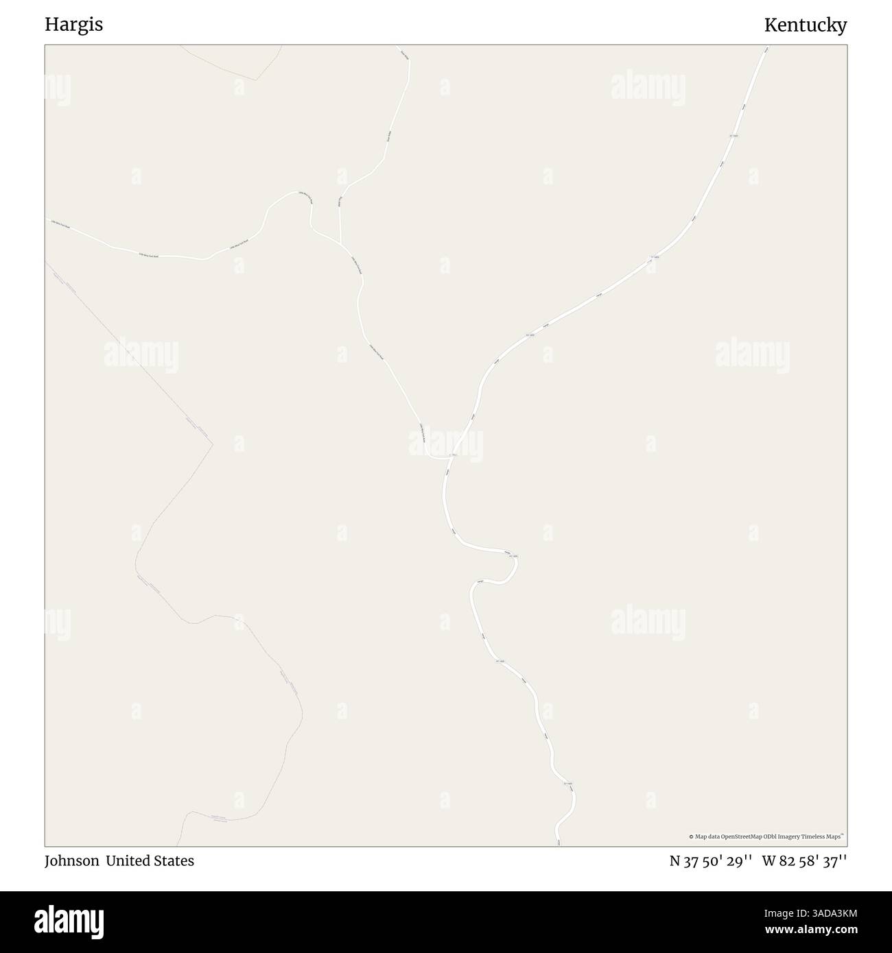 Hargis, Johnson, USA, Kentucky, N 37 50' 29'', W 82 58' 37'', Karte ...