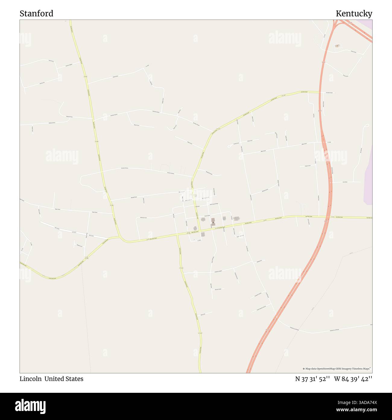 Stanford, Lincoln, USA, Kentucky, N 37 31' 52''', W 84 39' 42''', Karte ...