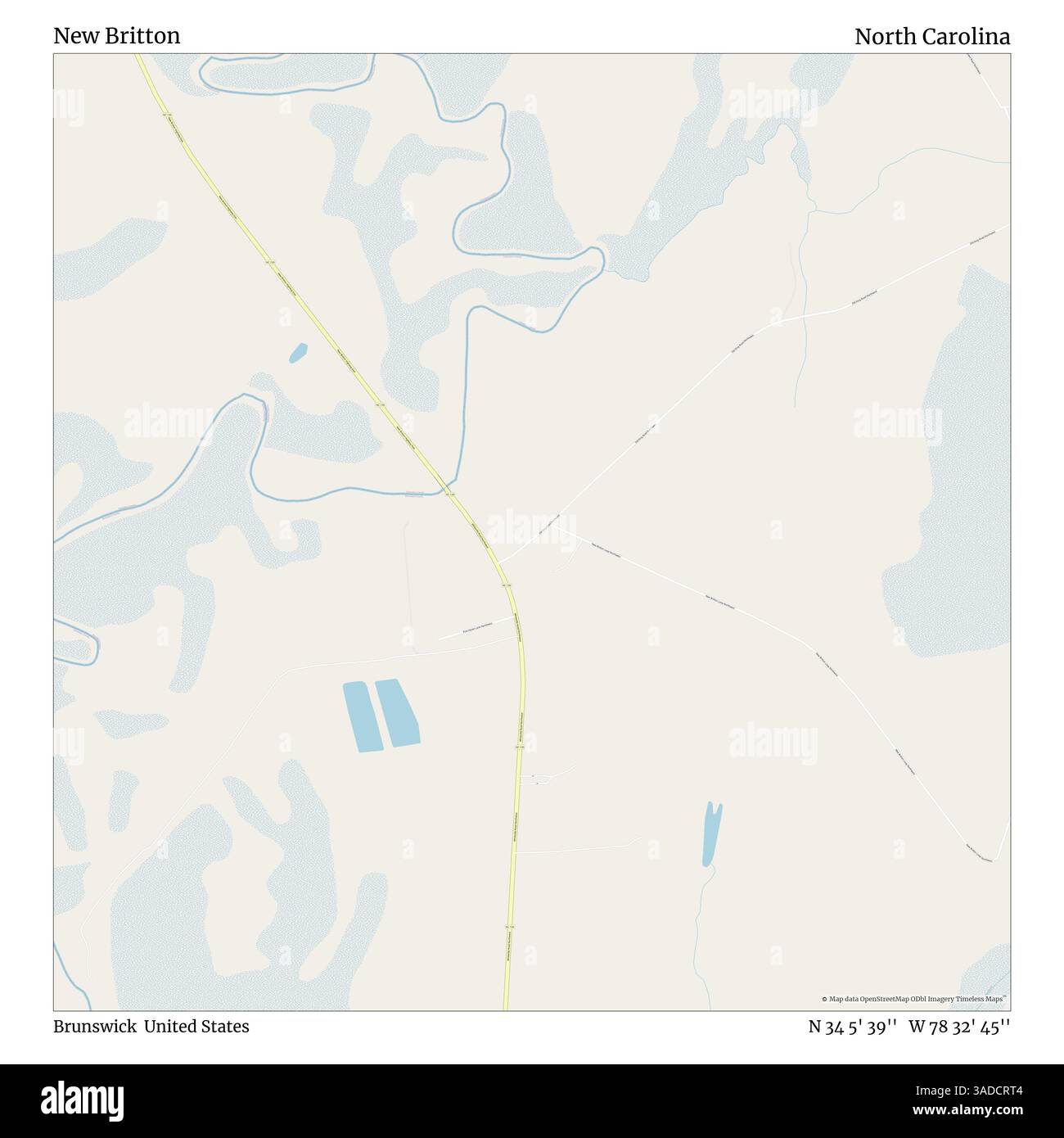 New Britton, Brunswick, Vereinigte Staaten, North Carolina, N 34 5' 39 ...