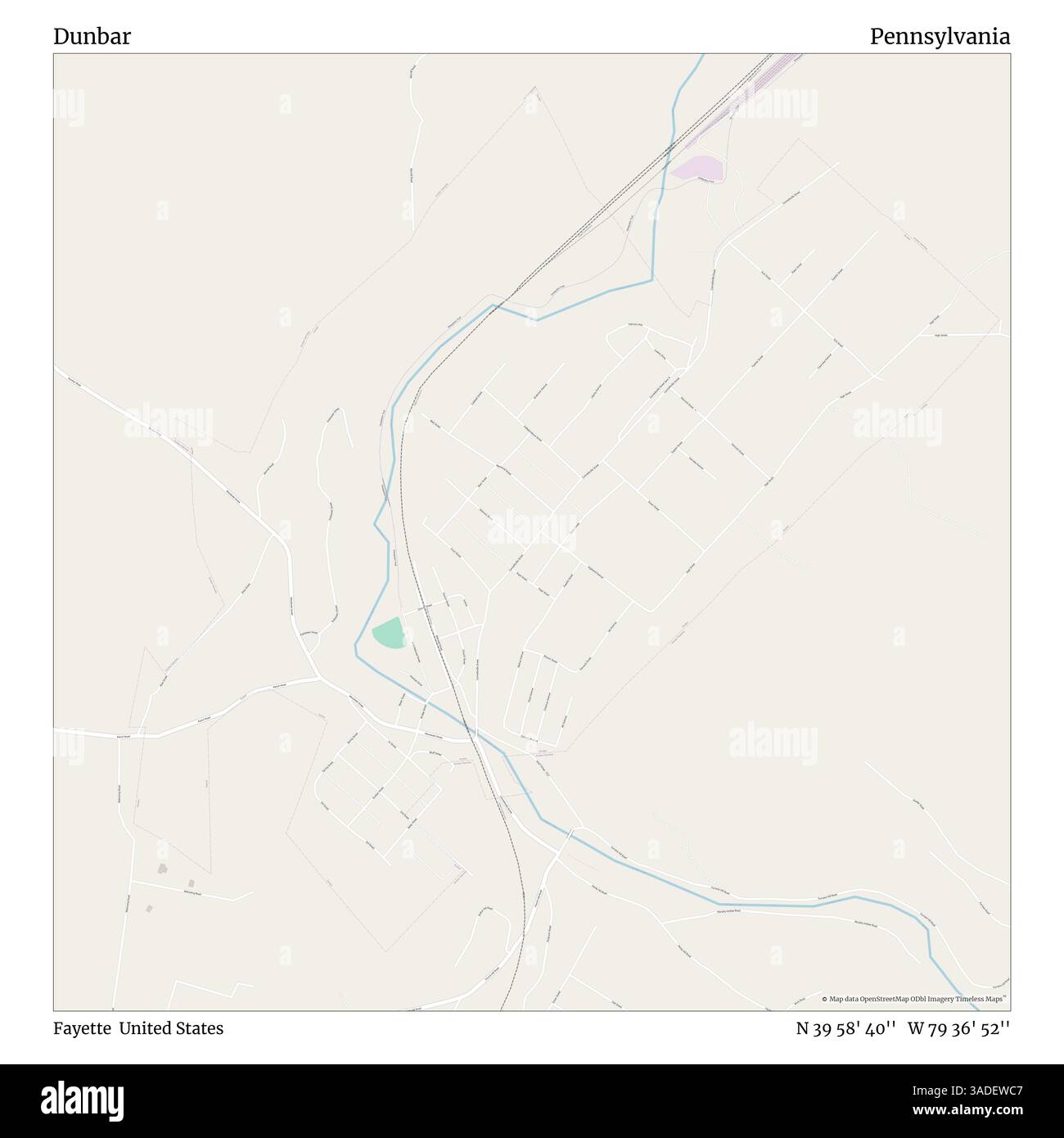 Dunbar, Fayette, USA, Pennsylvania, N 39 58' 40'', W 79 36' 52'', Karte ...
