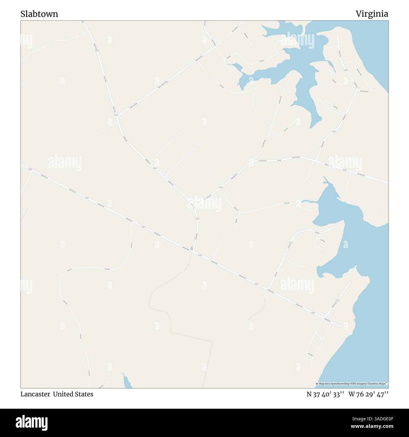 Slabtown, Lancaster, USA, Virginia, N 37 40' 33'', W 76 29' 47'', Karte ...