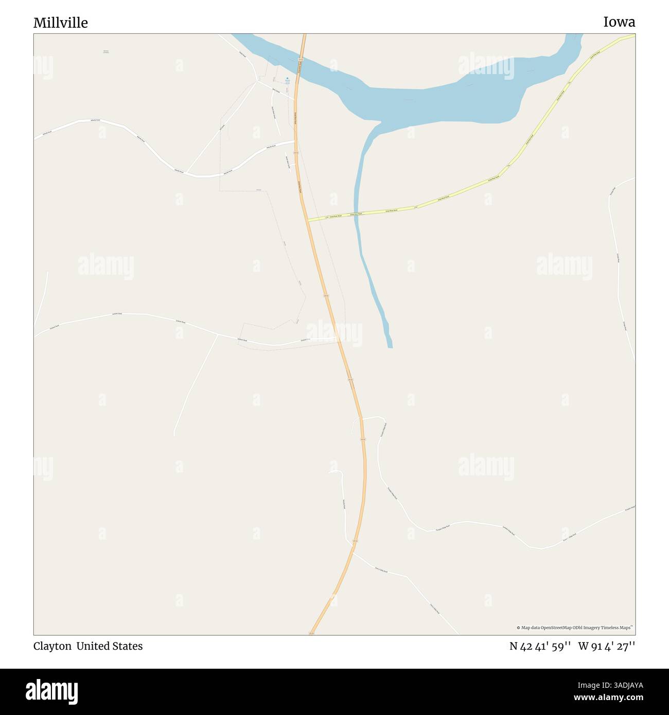 Millville, Clayton, USA, Iowa, N 42 41' 59'', W 91 4' 27'', Karte ...