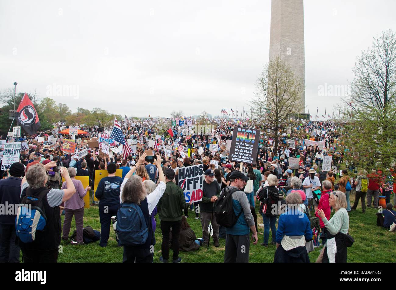 Washington DC, USA. April 2025. Hands Off Protest Washington DC ...