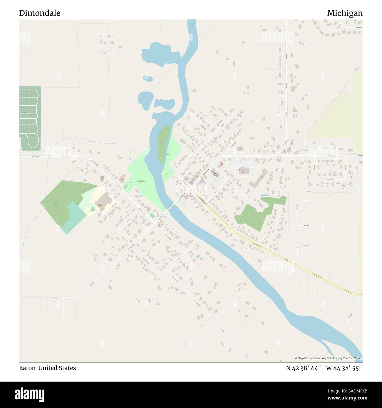 Dimondale, Eaton, Vereinigte Staaten, Michigan, N 42 38' 44'', W 84 38 ...