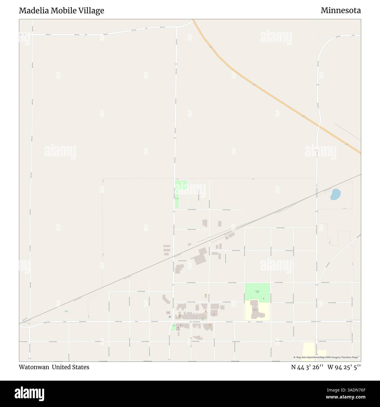 Madelia Mobile Village, Watonwan, USA, Minnesota, N 44 3' 26'', W 94 25 ...