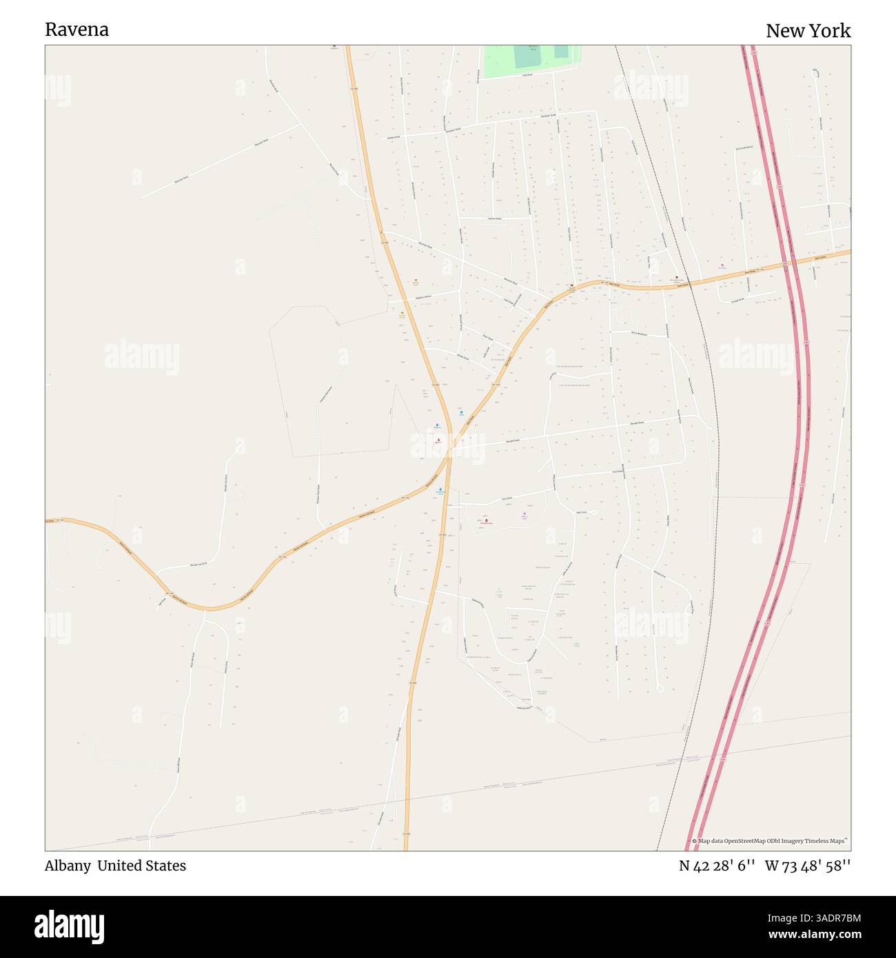 Ravena, Albany, USA, New York, N 42 28' 6''', W 73 48' 58''', Karte ...